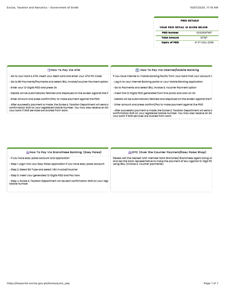 Excise, Taxation and Narcotics - Government of Sindh | PDF | Voucher ...