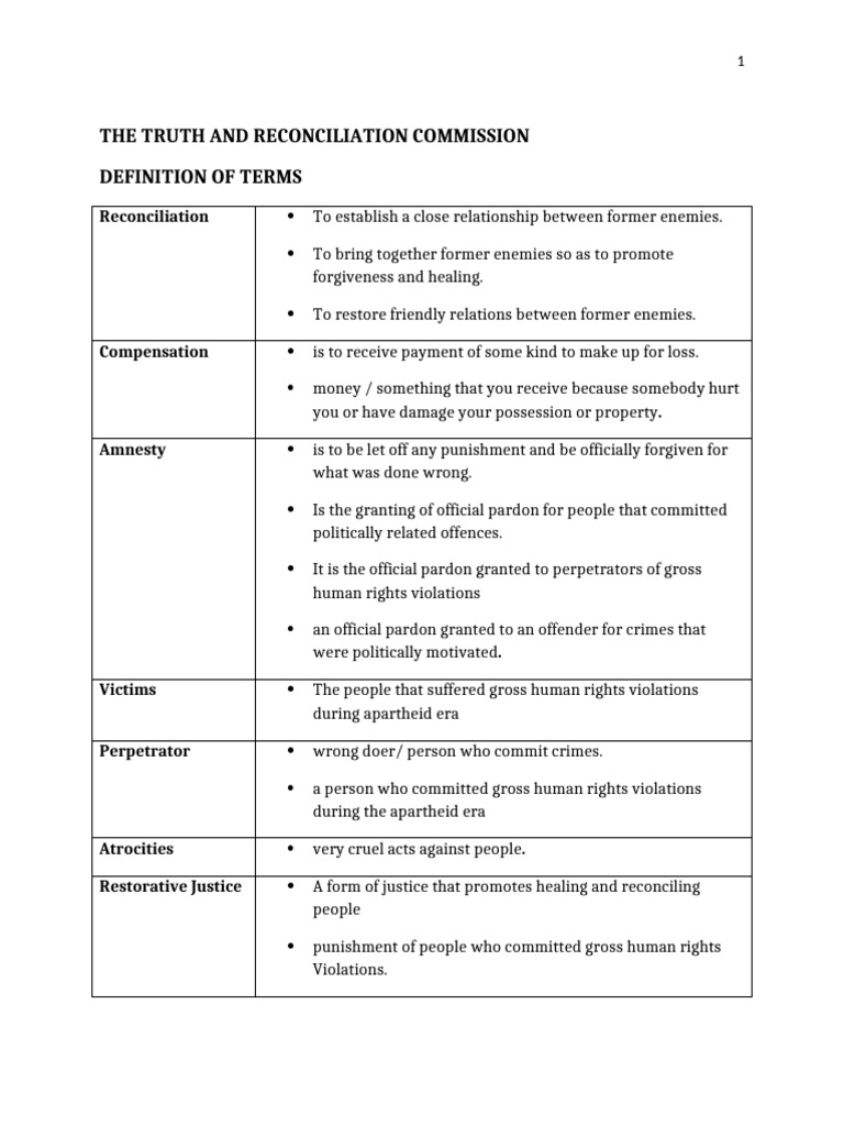 Truth and Reconciliation Commission | PDF | Justice | Crime & Violence