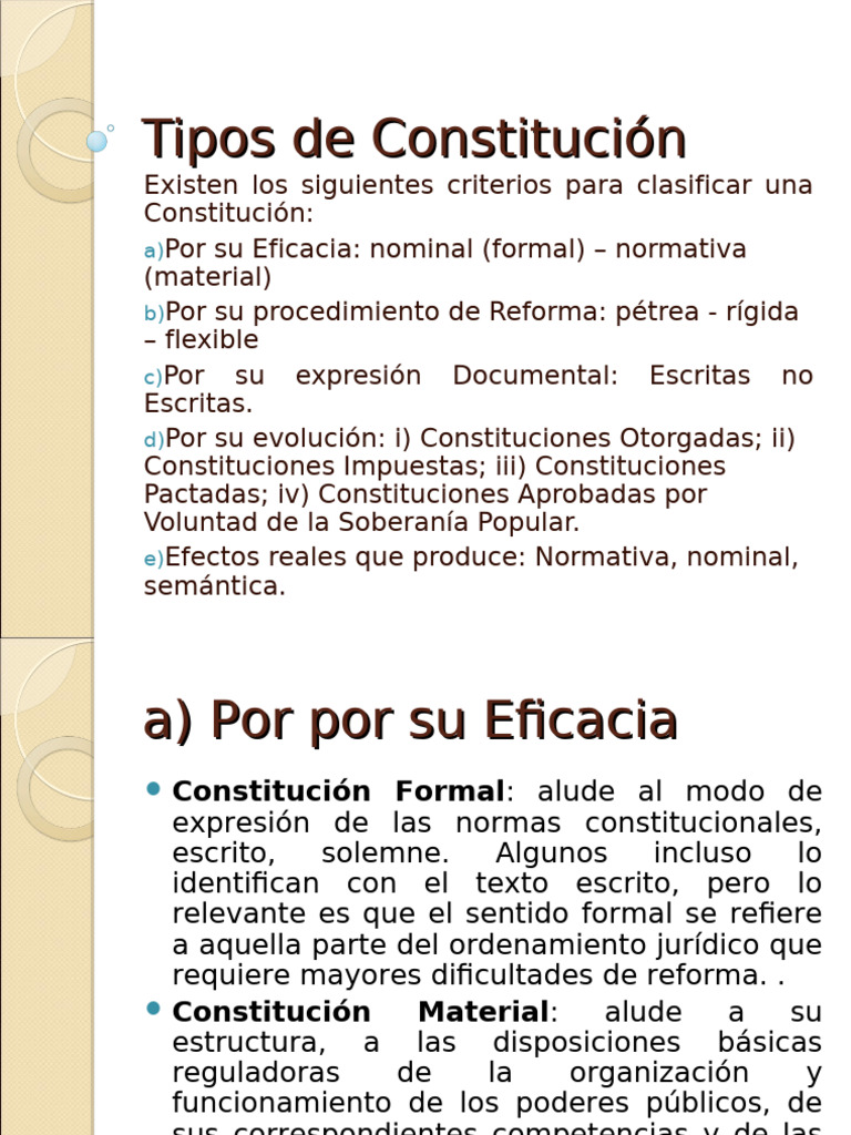 24 Tipos De Constitución Pdf Constitución Ciencias Políticas