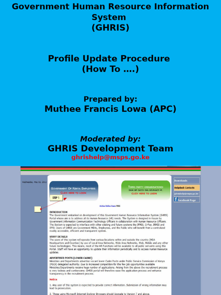 GHRIS Profile Update Procedure-01 | PDF | Computing