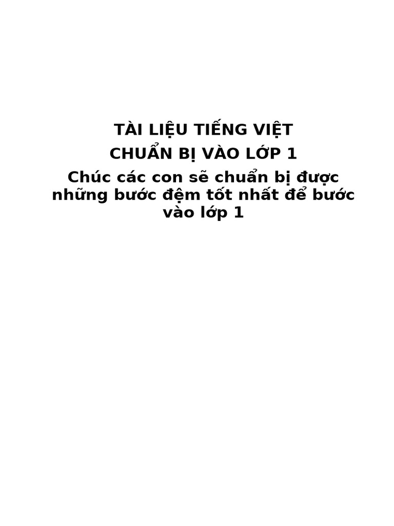 Chuan Bi Vao Lop 1 TV | PDF