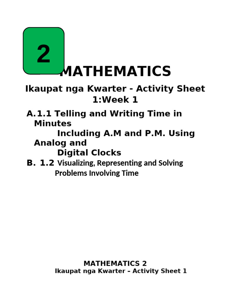 Math Q4 Las-W1 | PDF