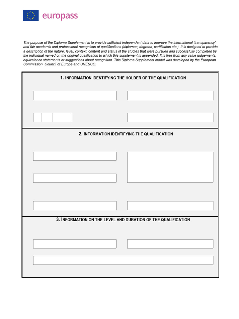 Diploma Supplement Overview and Details | PDF | Academic Degree ...