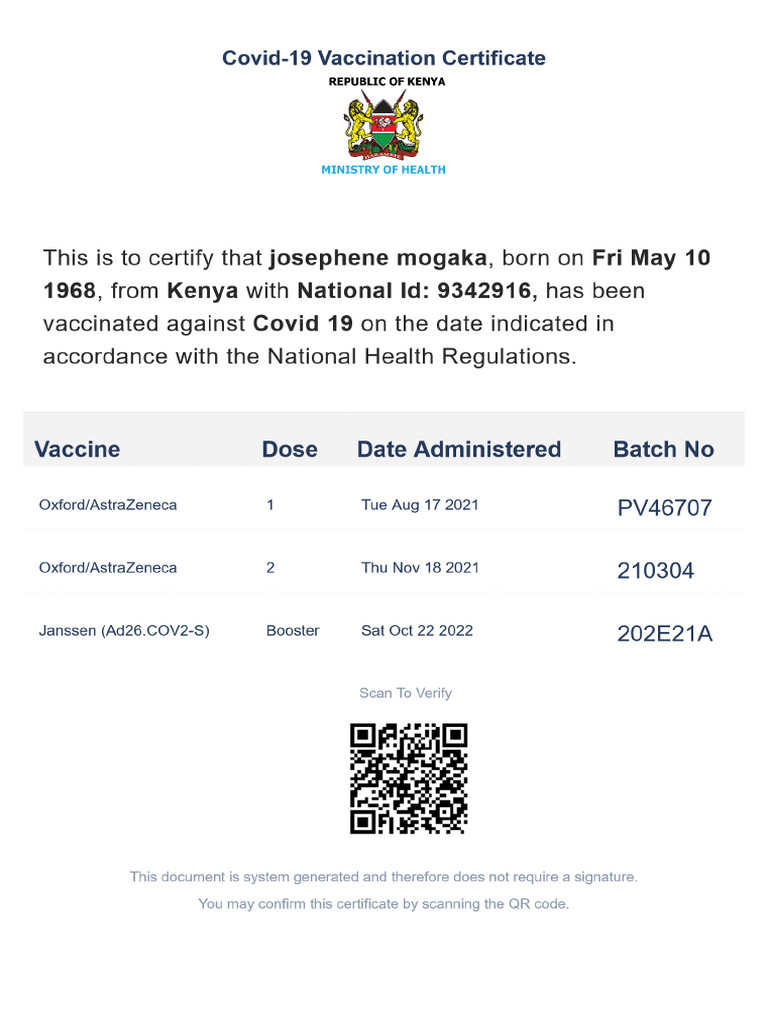 Vaccination Certificate | PDF