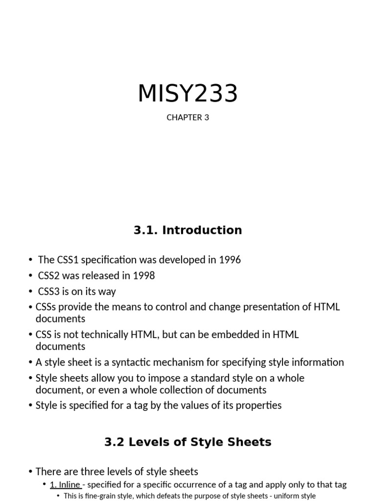 Misy233 CH3 | PDF | Html Element | Html