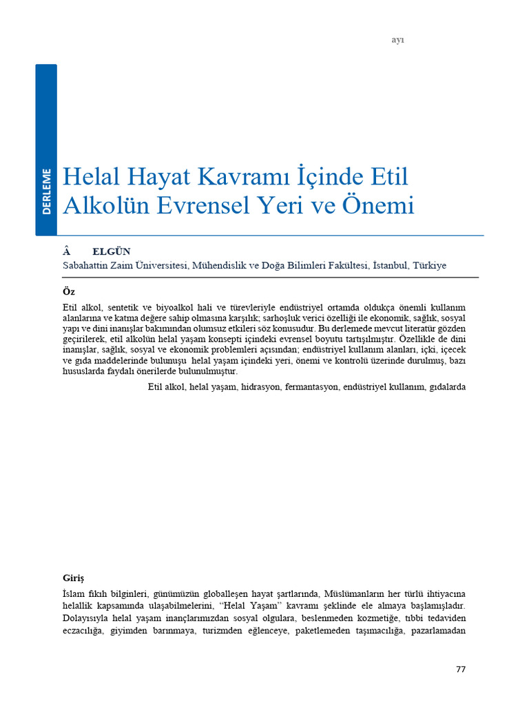 Etil Alkol Adem Elgün Zaim Üniv | PDF