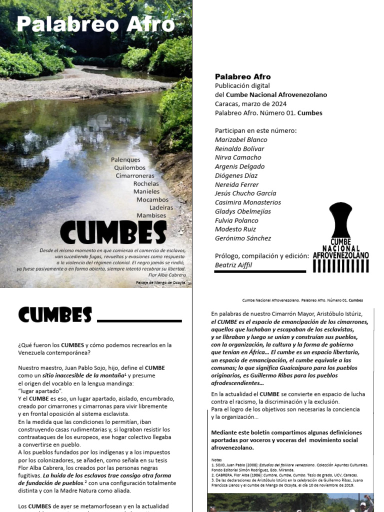 CUMBES: Espacios de Libertad Afrovenezolana | PDF | Esclavitud | Racismo