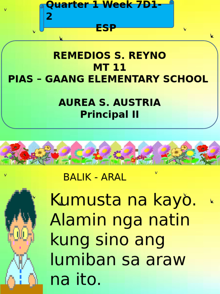 Esp 6 Q1 W7 D1-2 | PDF