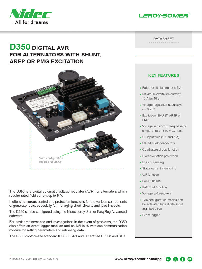 Digital Avr For Alternators With Shunt, Arep or PMG Excitation | PDF ...