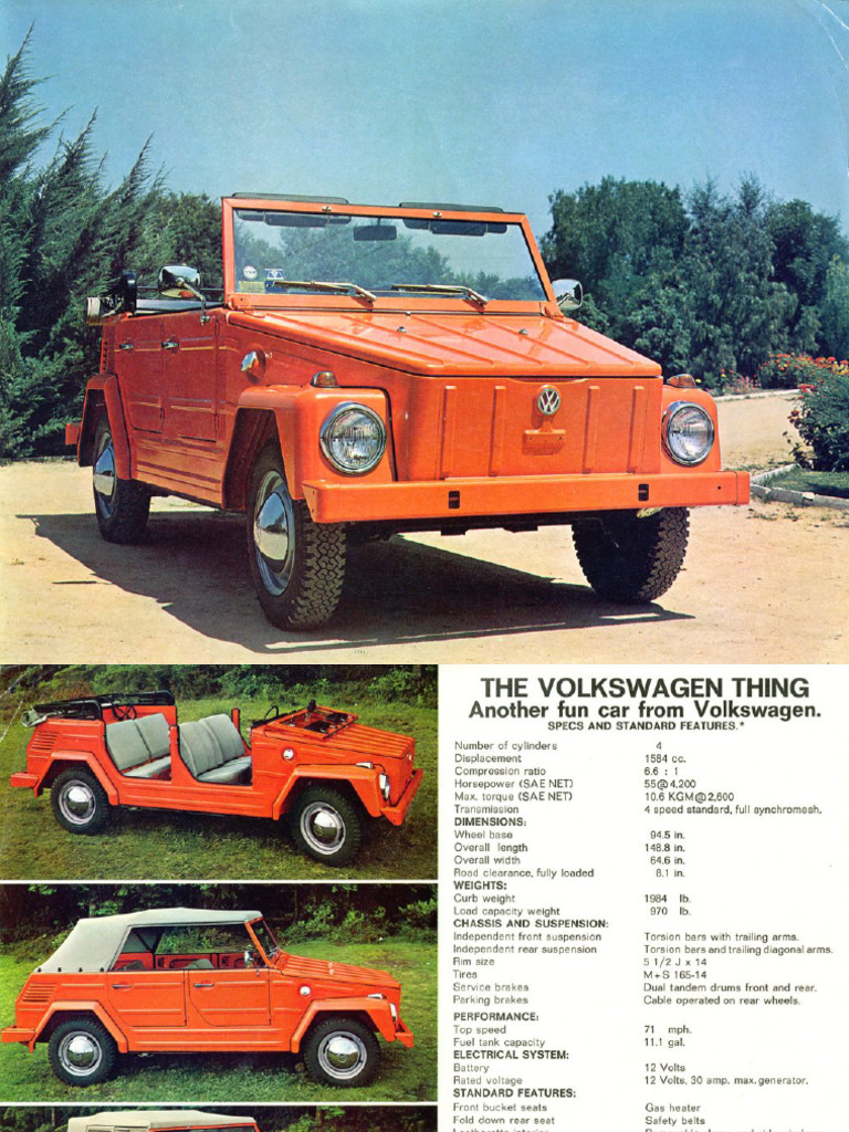 Vw Thing 1972 Usa | PDF