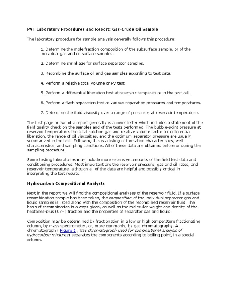 PVT Lab Procedures for Gas-Crude Oil | PDF | Petroleum Reservoir | Gases