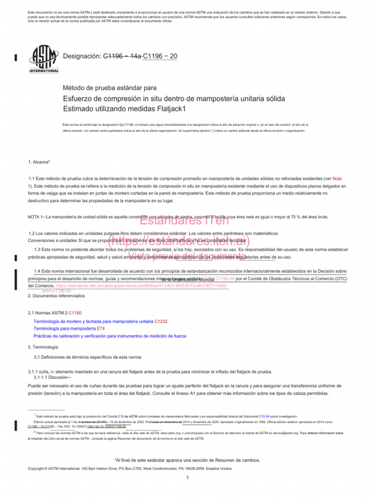 Astm C1196 | PDF | Medición | Albañilería