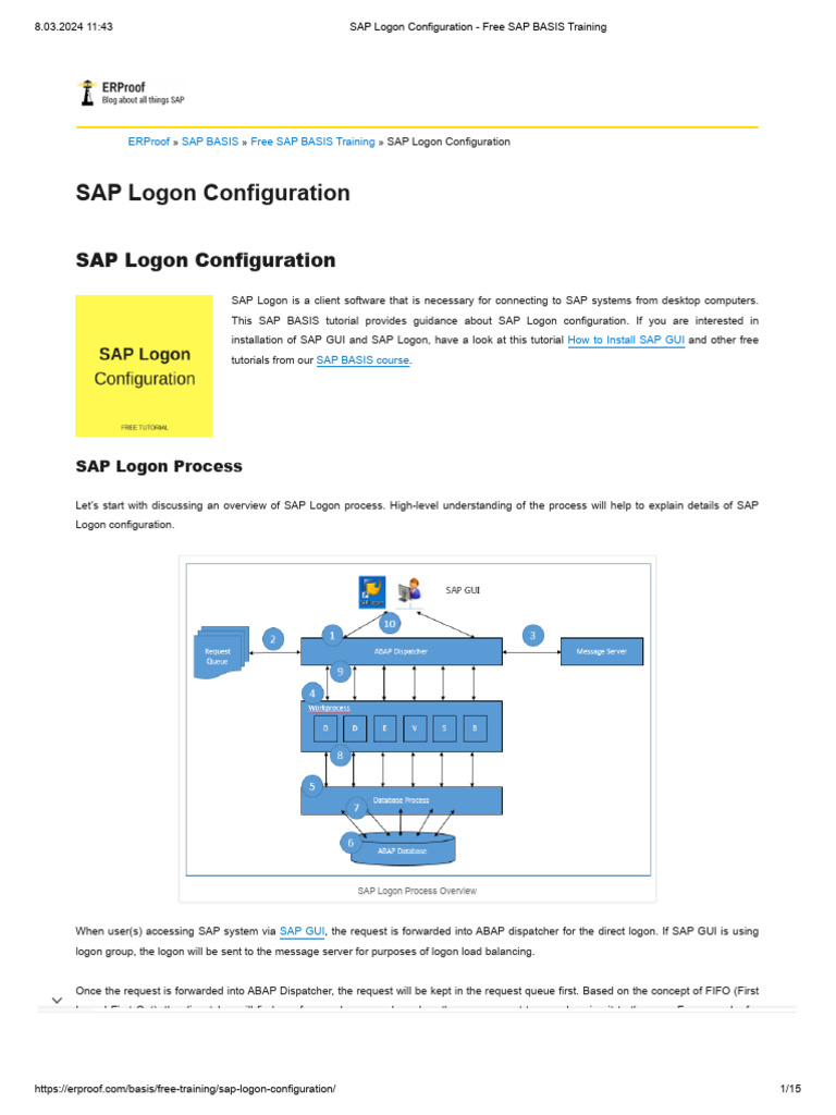 SAP Logon Configuration - Free SAP BASIS Training | PDF | Port ...