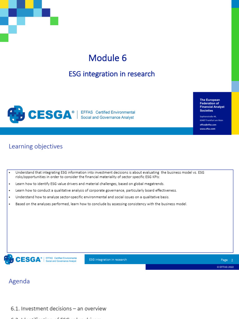 Effas Cesga 2022 Module6 | PDF | Corporate Governance | Governance