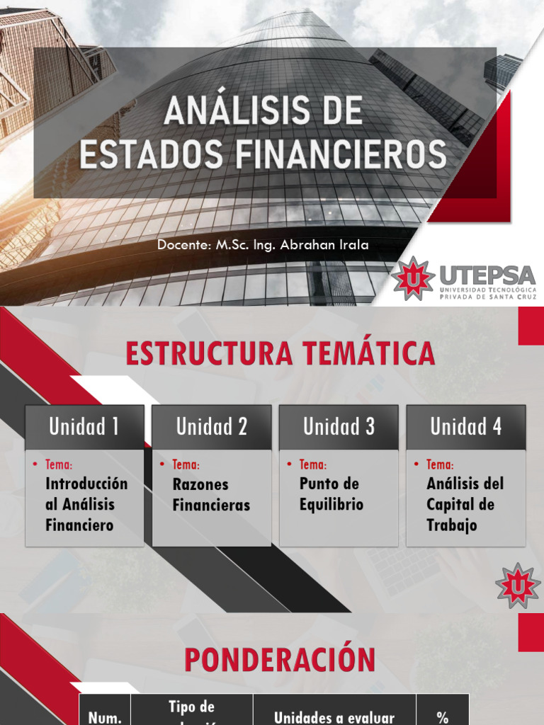 Unidad 1 Analisis de Estados Financieros | PDF | Hoja de balance | Estado financiero