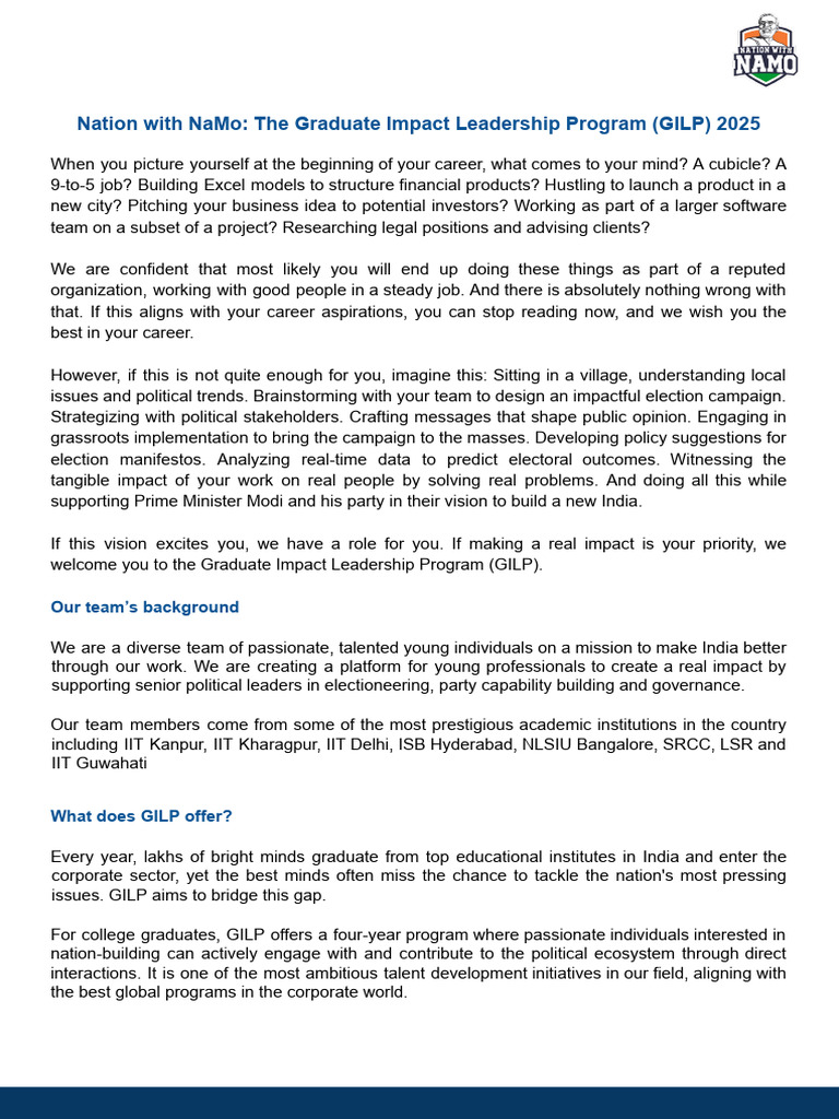 2025 - Graduate Impact Leadership Program - JD For Associate | PDF ...