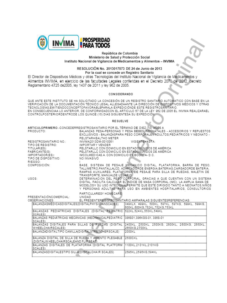 Registro Invima | PDF