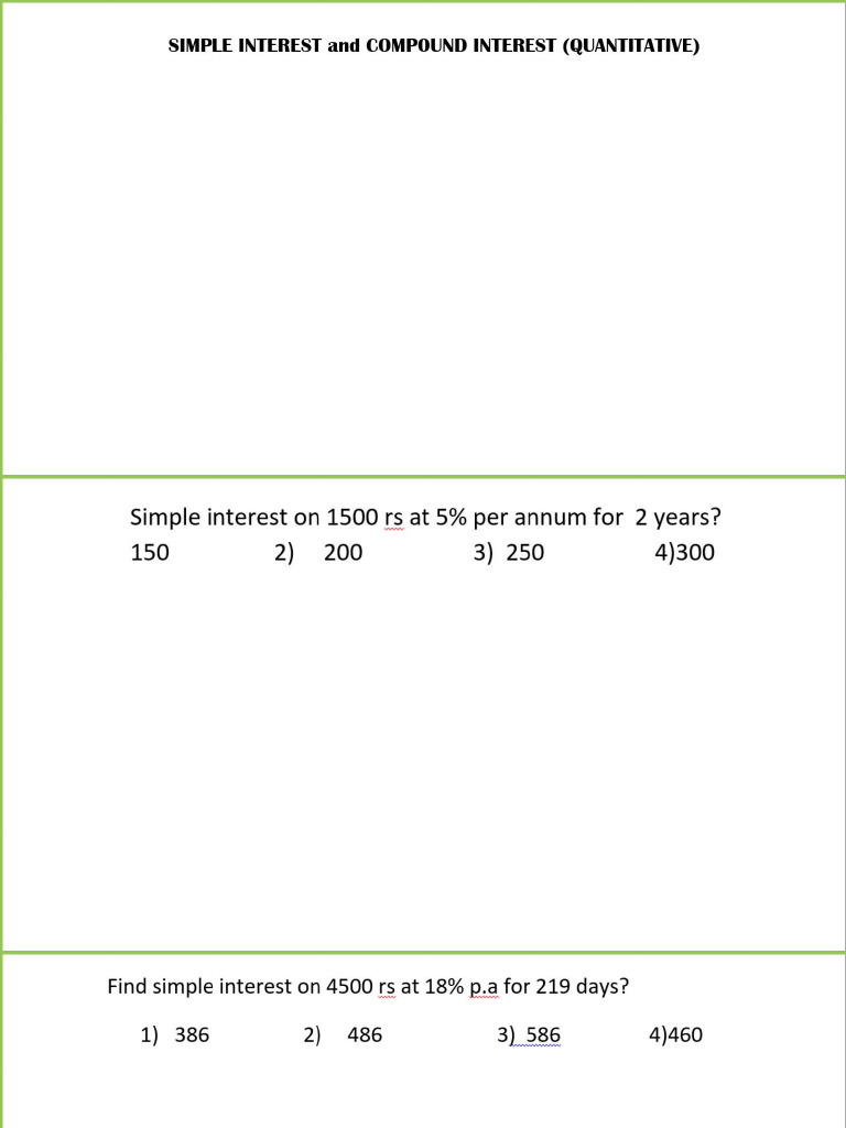 Simple Interest and Compound Interest | PDF