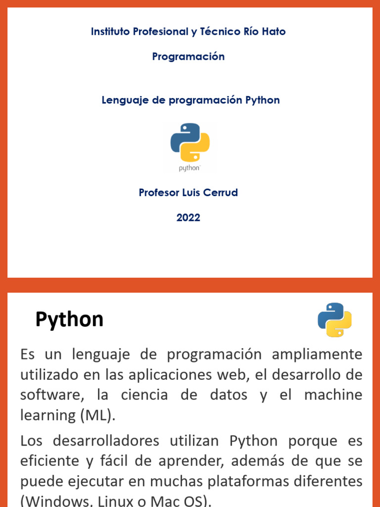 Tema # 2 - Introducción A Python | PDF | Lenguaje de programación ...