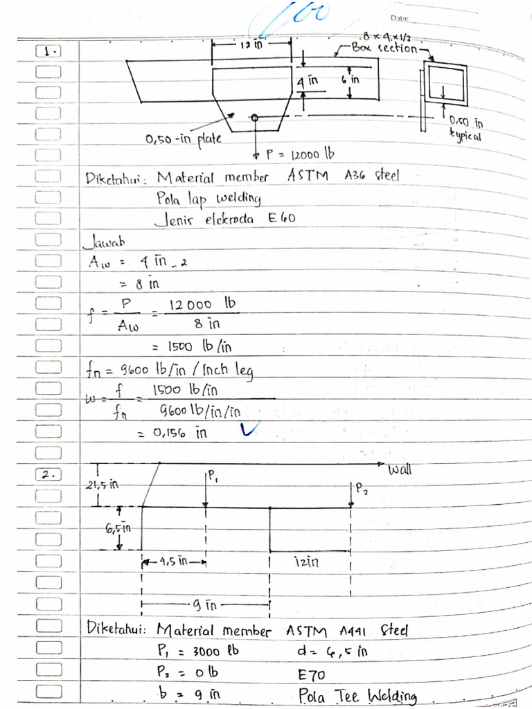 (SOLUSI) Soal Elemen Mesin 1 Pertemuan 13 | PDF
