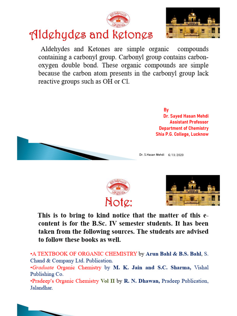 Aldehydes and Ketones | PDF | Aldehyde | Ketone
