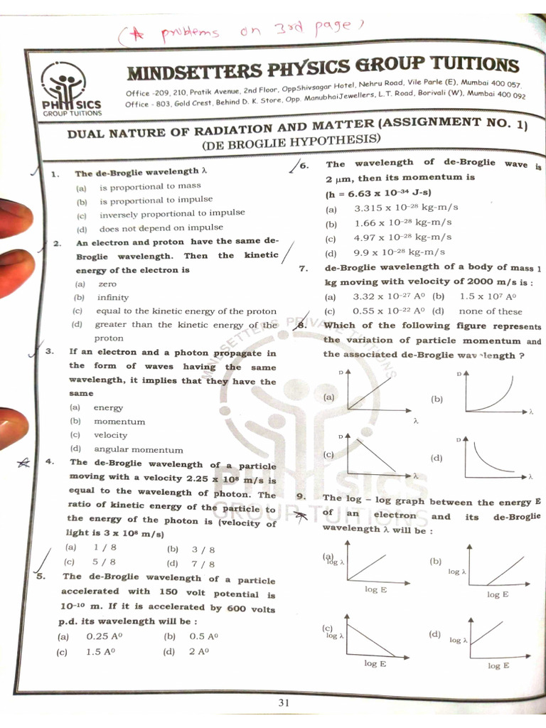 Dual Nature Assignments-1,2&3 Handwritten Solution | PDF