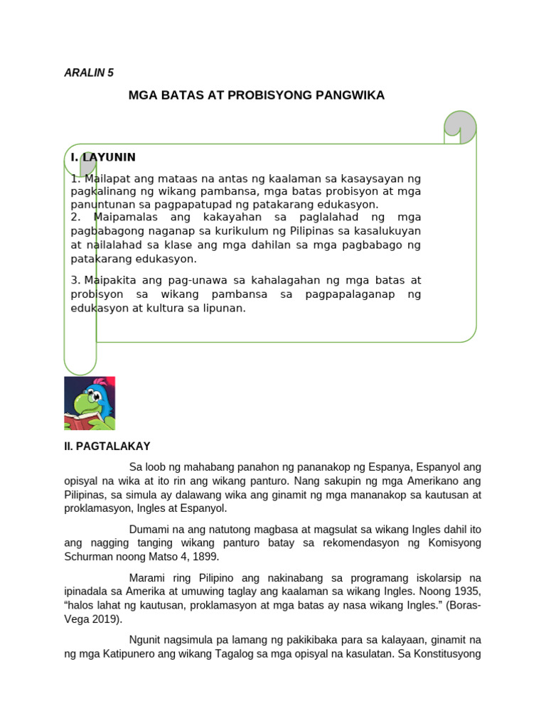 ARALIN 5 Fil 103 | PDF