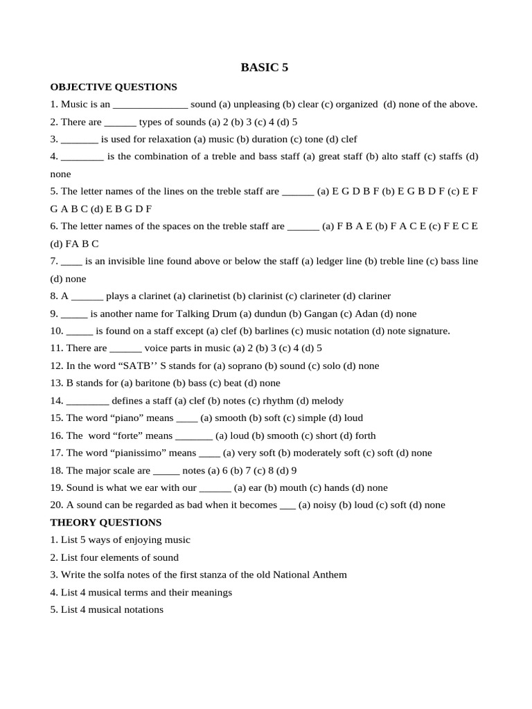 Basic 5 | PDF | Clef | Musical Compositions