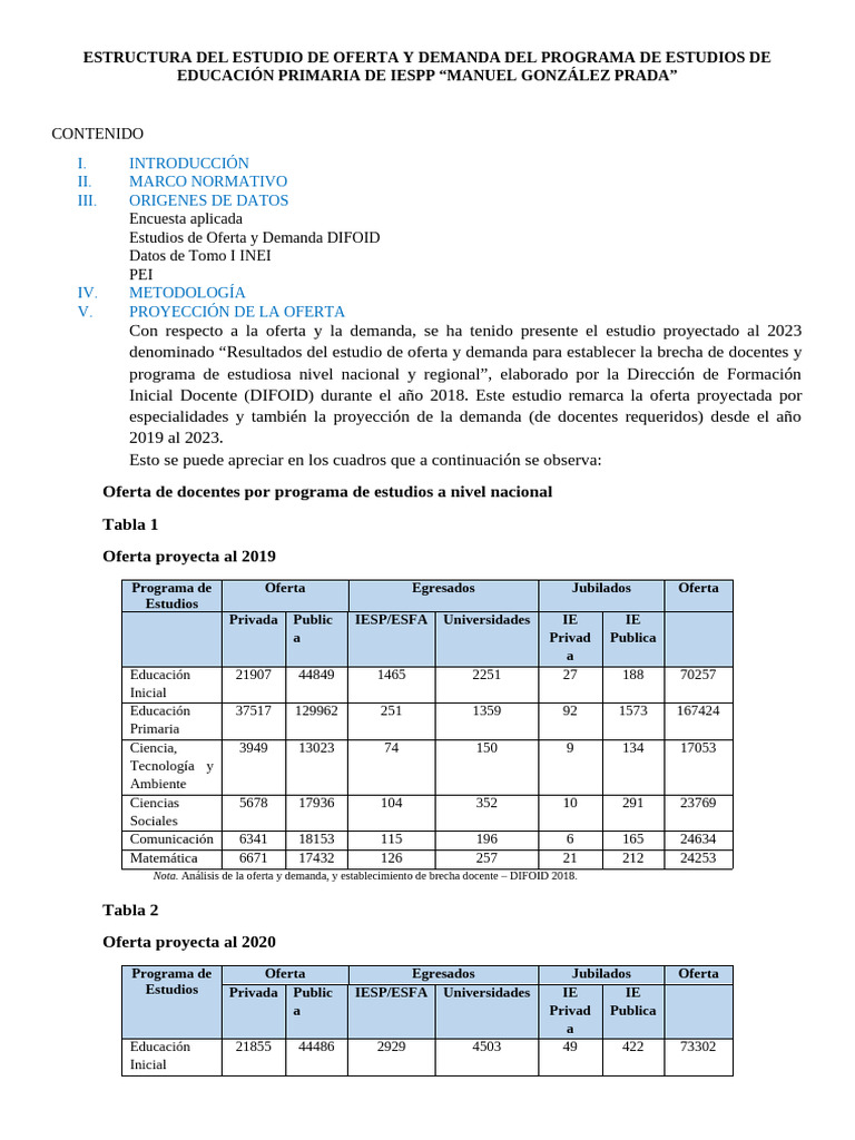 Estudio de Oferta y Demanda Educativa 2023 | PDF | Depresión (estado de ...