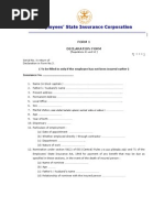 Form-1 ESI Declaration Form | PDF | Law