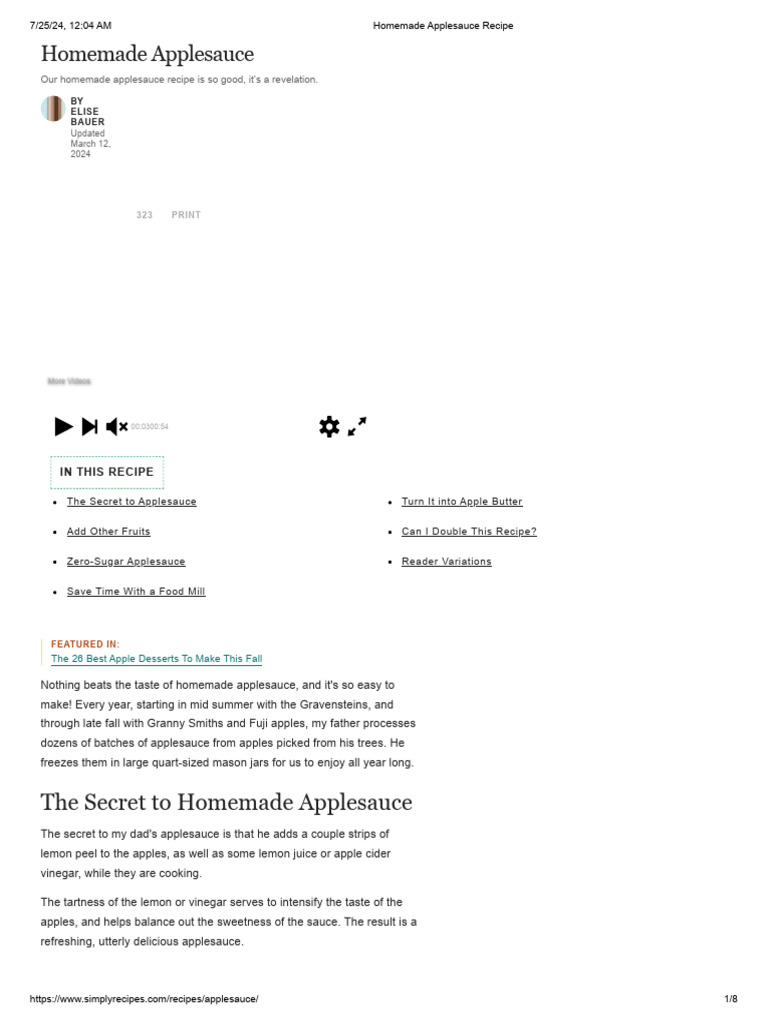 Homemade Applesauce Recipe | PDF | Apple | Zest (Ingredient)