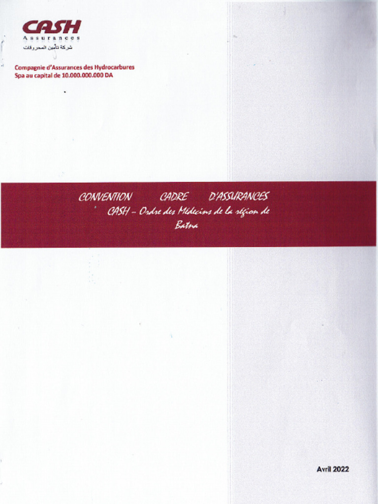 Convention CASH-ordre Des Médecins de La Région de BATNA | PDF