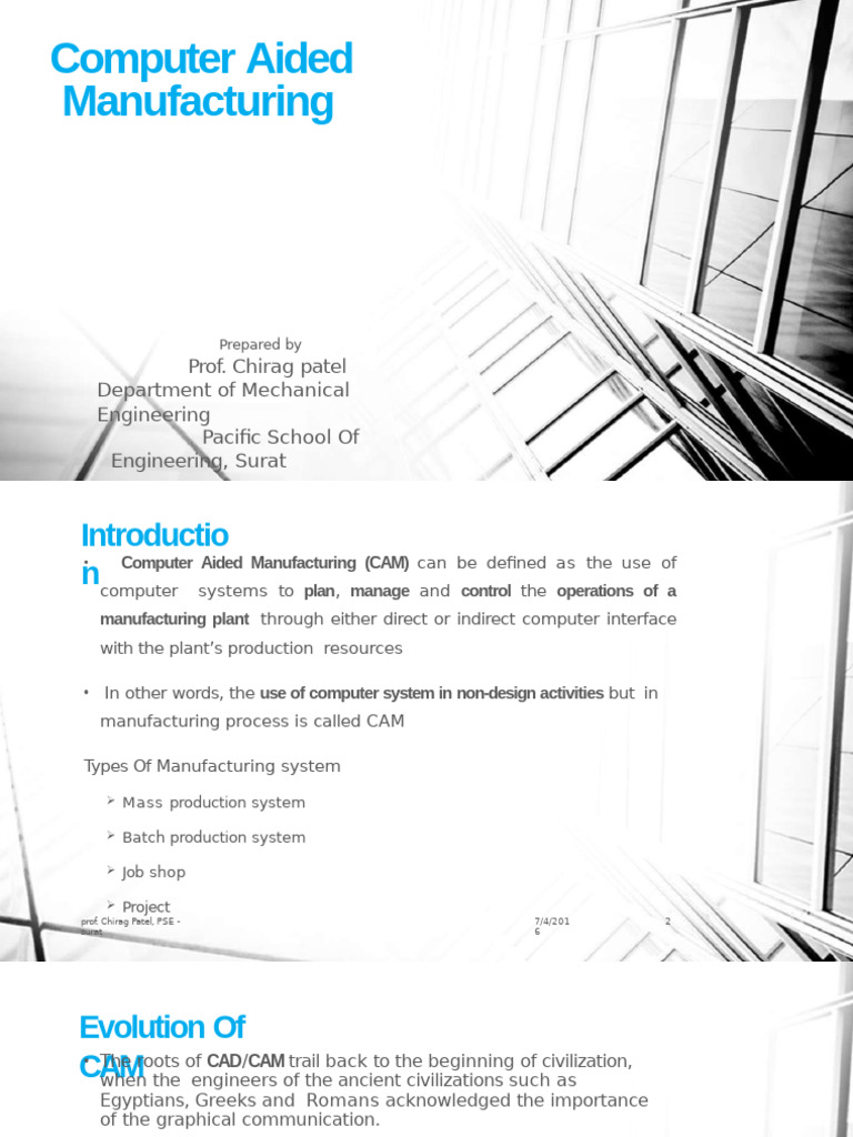 Computer Aided Manufacturing | PDF | Automation | Computer Aided Design