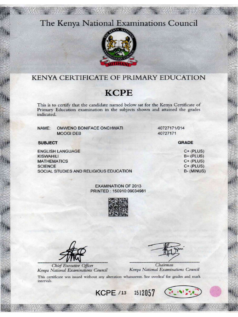 KCPE | PDF