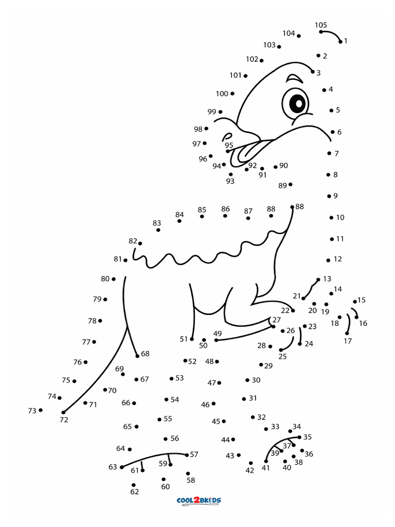 Dot To Dot Dinosaur Worksheets | PDF