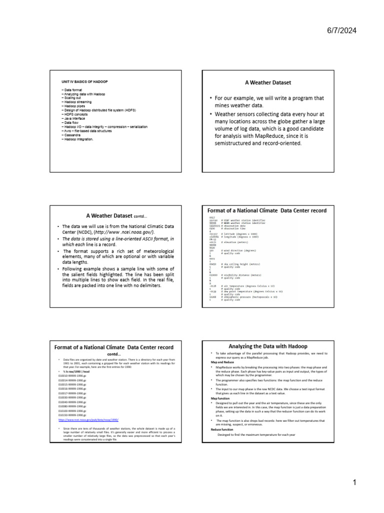 Unit 4 Handouts | PDF | Apache Hadoop | Map Reduce