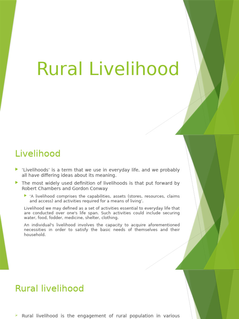 Rural Livelihood & Development | PDF | Sustainability | Agriculture