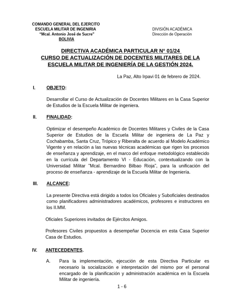 Directiva para Actualizacion de Docentes 2024 Emi | PDF | Enseñando ...