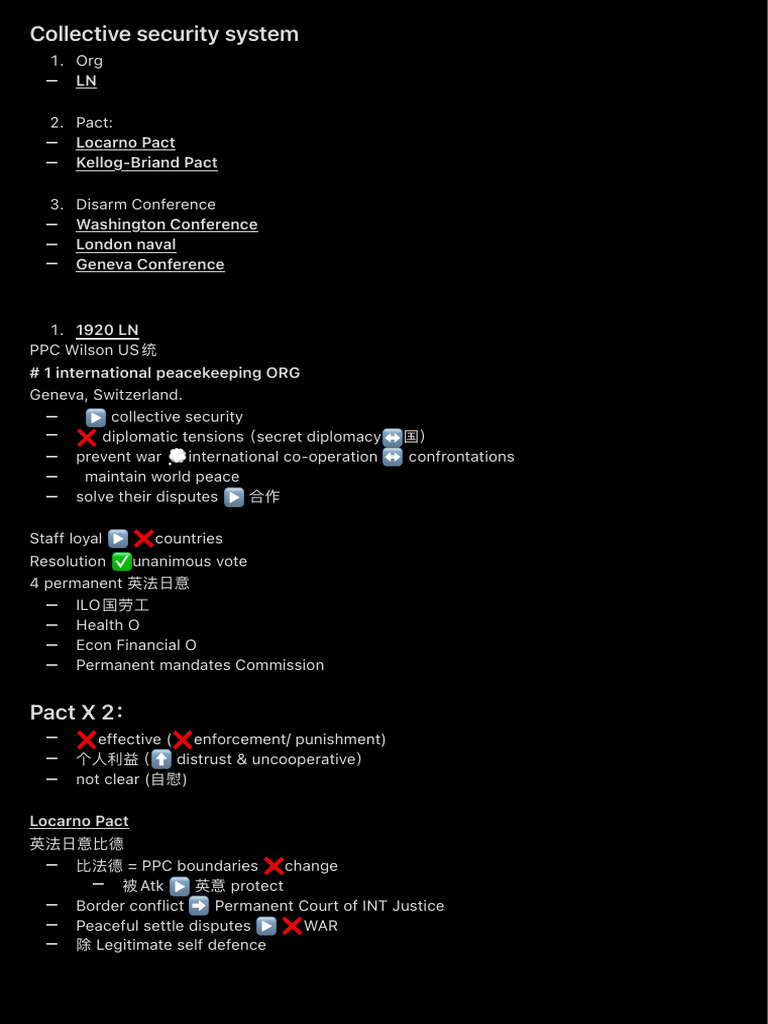 Hong Kong highschool history notes Collective security system | PDF