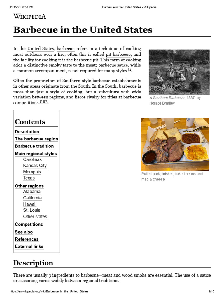 Barbecue in The United States - Wikipedia | PDF | Cuisine | Foods