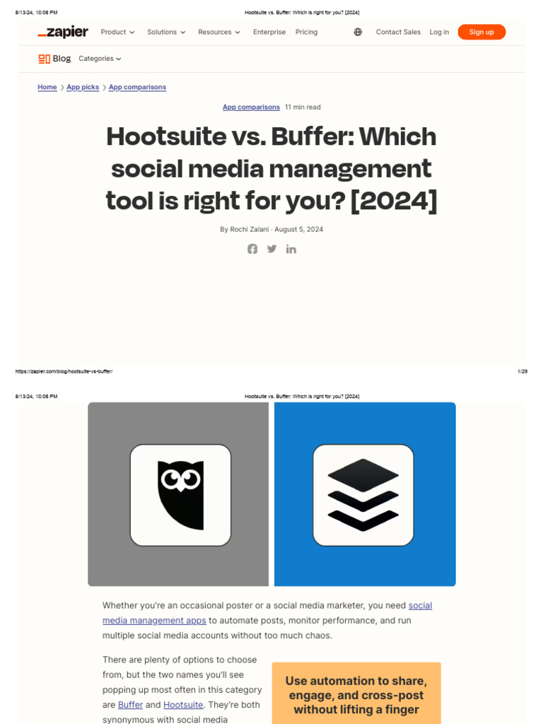 Hootsuite vs. Buffer - Which Is Right For You - (2024) | PDF | Social Media | Popular Culture ...