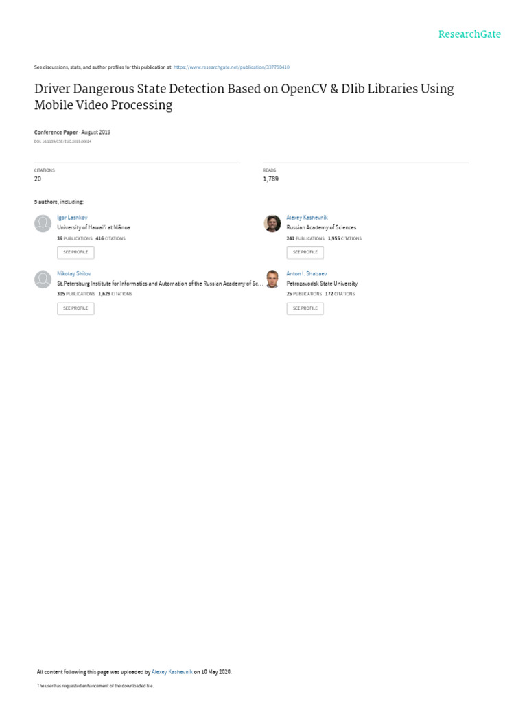 Lashkov CSE 2019 IEEE v2 | PDF | Smartphone | Machine Learning