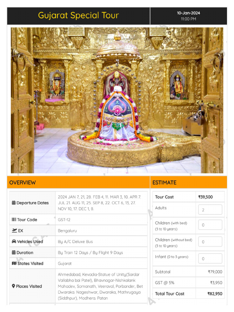 Gujrat Special tour | PDF