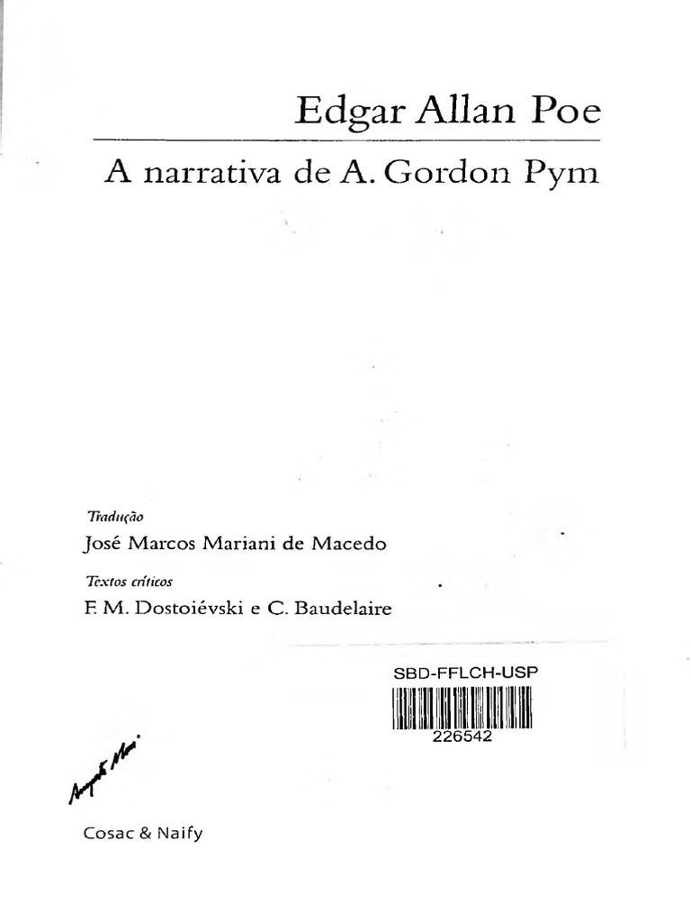 A Narrativa de Arthur Gordon Pym | PDF | Edgar Allan Poe | Narrativa