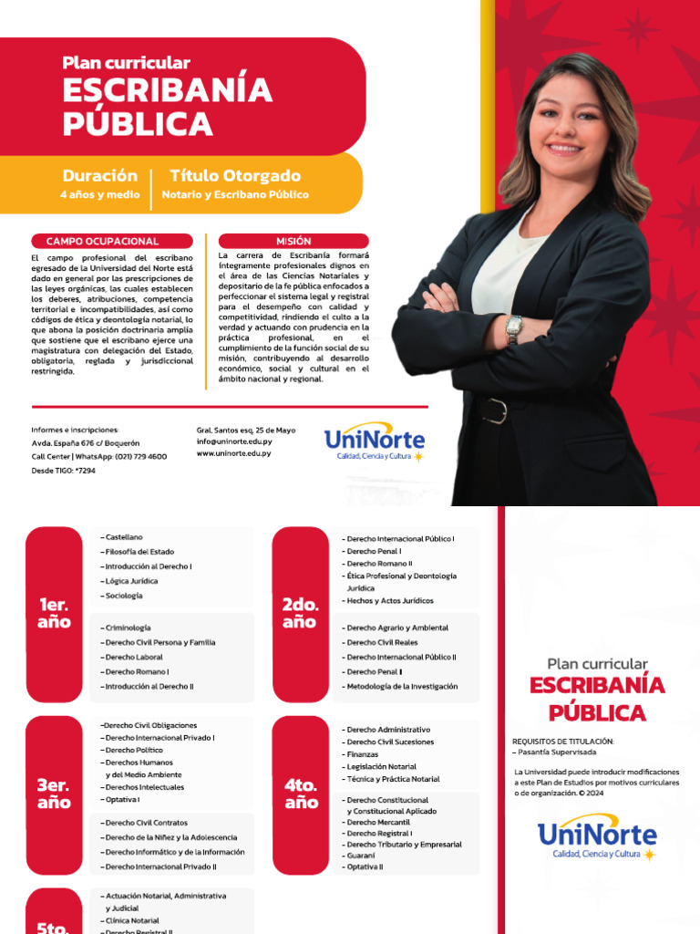 Plan Curricular 2024 Escribania Publica | PDF