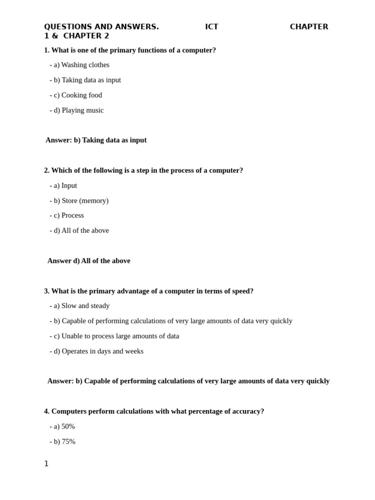 ICT Questions and Answers | PDF | Banks | Information Technology