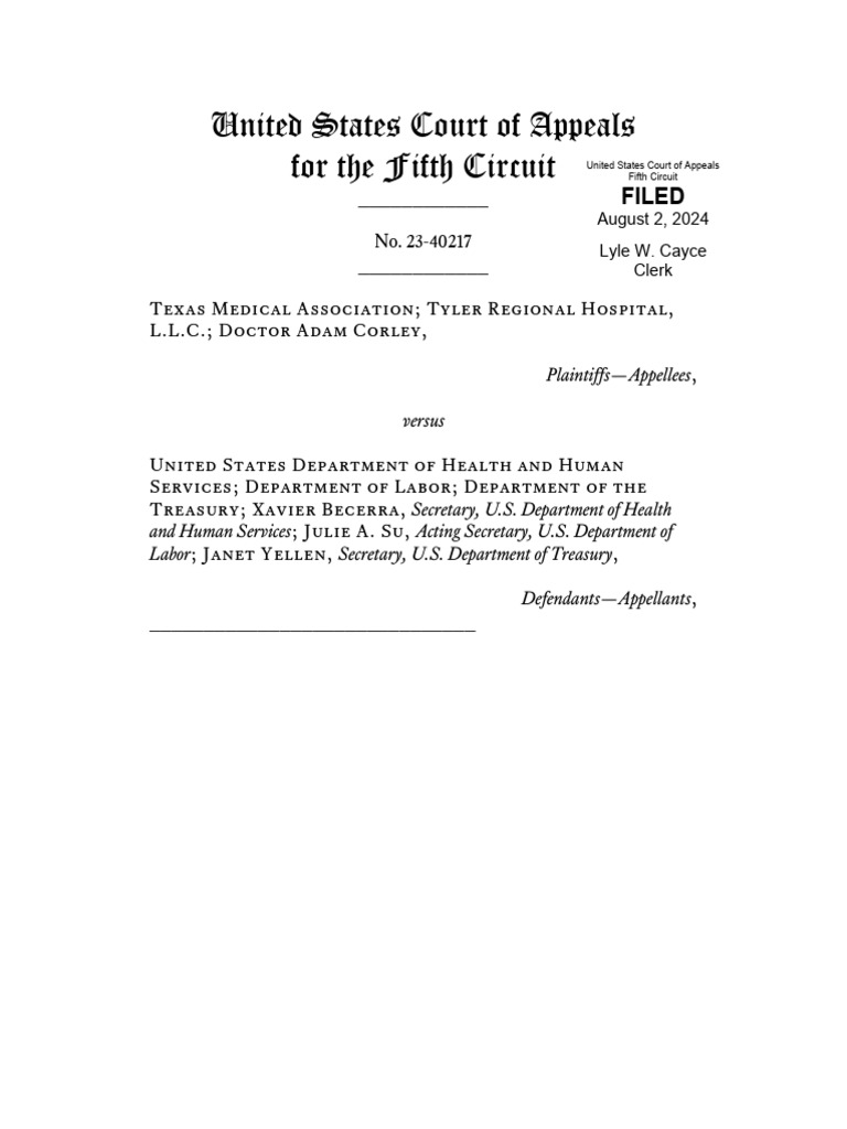No Surprises Act Appeal Ruling | PDF | Standing (Law) | Administrative ...