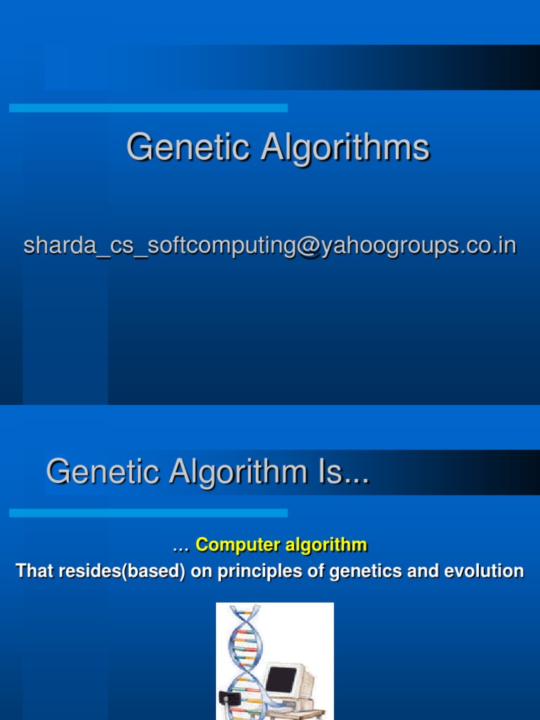 Genetic Algorithms: Sharda - Cs - Softcomputing@yahoogroups - Co.in ...