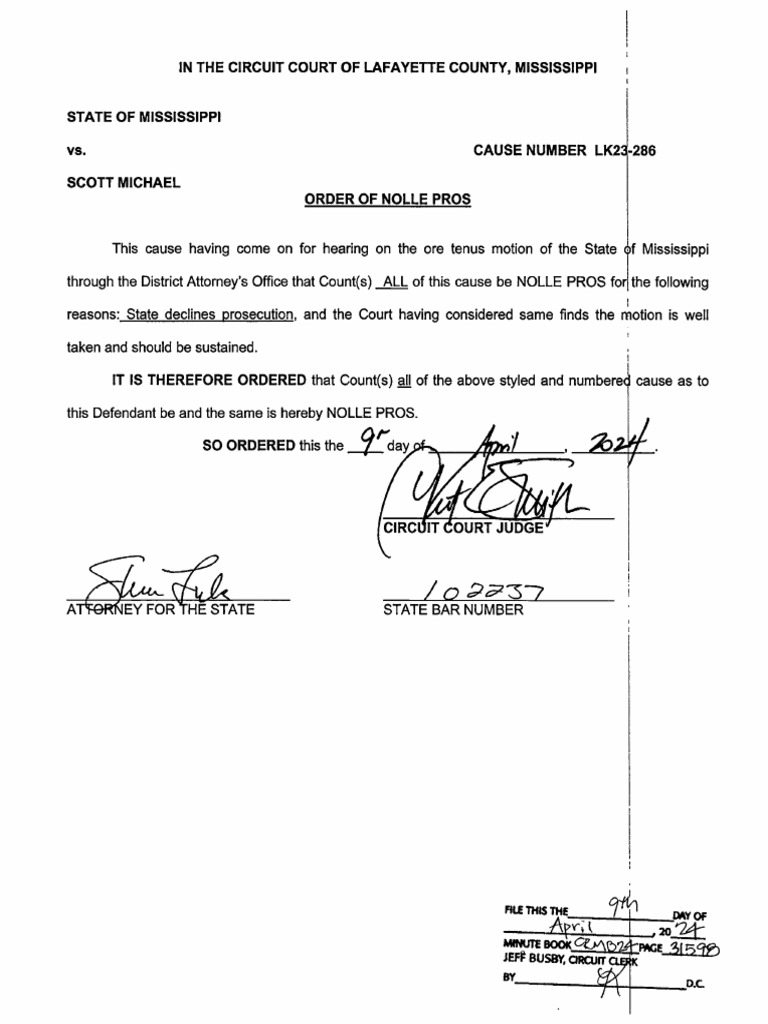 John Michael Nolle Pros Order | PDF