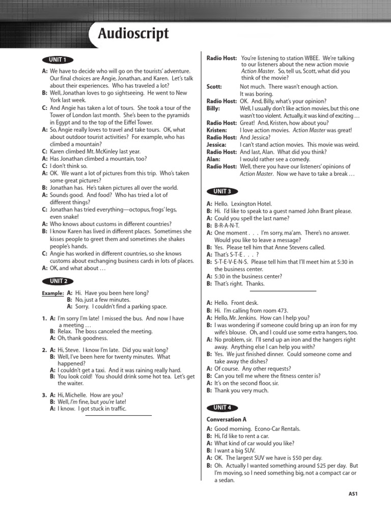 TOP NOTCH 2 Audioscript | PDF | Salvador Dalí